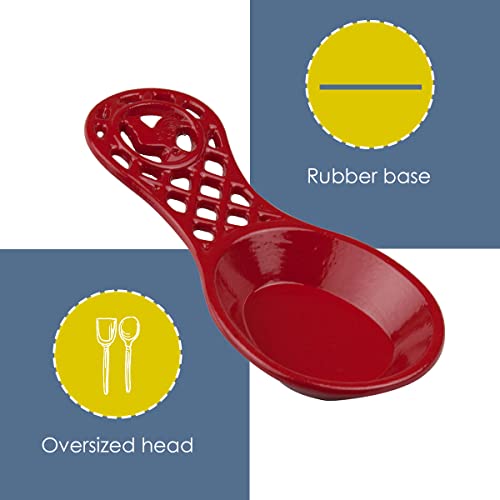 Home Basics Cast Iron Rooster Spoon Rest Sr44172, 7.62" x 3.50" x 1.37"