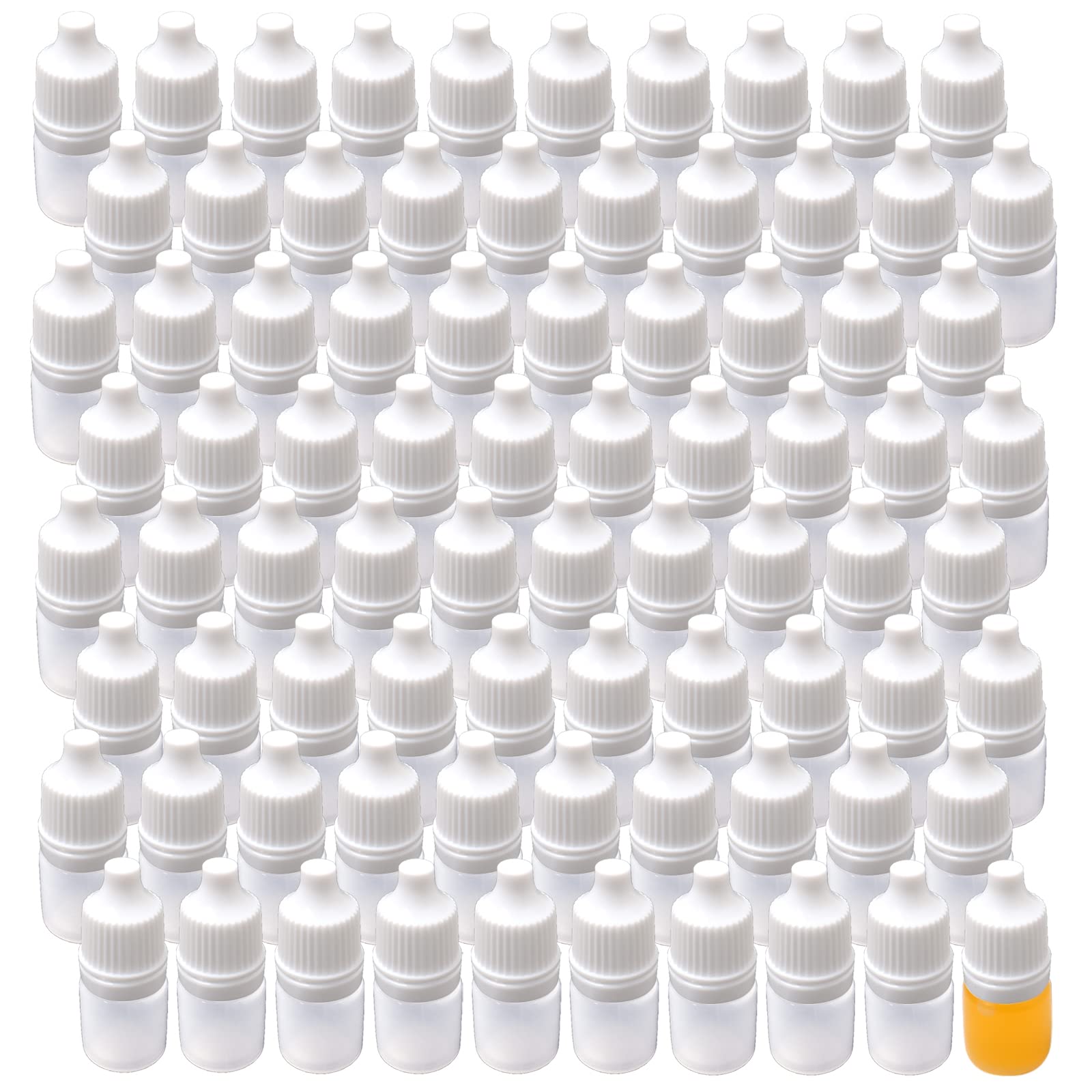 IRA POLLITT 80PCS 2ml Plastic Empty Dropper Bottles Squeezable Eyedrops Dropping Bottle Liquid Dropper with Screw Cap and Plug for Home and Travel
