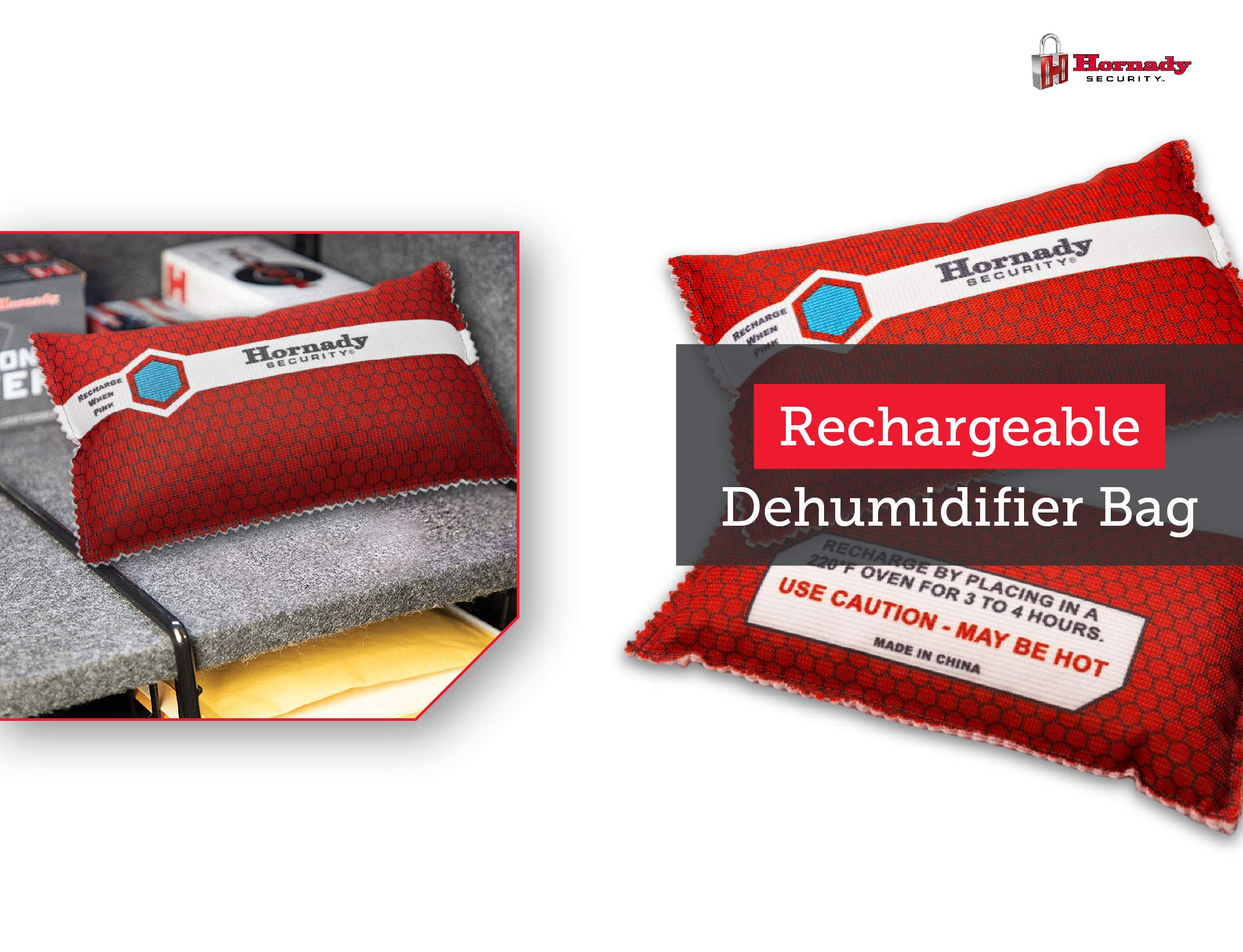 Hornady Reusable Dehumidifier Bag 450G, 95908 - Portable, Easy to Use Moisture Absorbers for Gun Safes & Cabinets - Prevent Moisture Damage for Gun Safe Accessories, Firearms in Your Gun Vault
