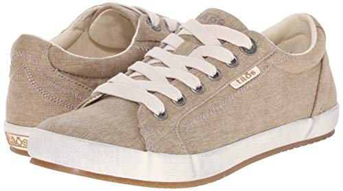 Taos Footwear Women's Star Canvas Sneaker - Style and Comfort Khaki Wash 8.5 M US