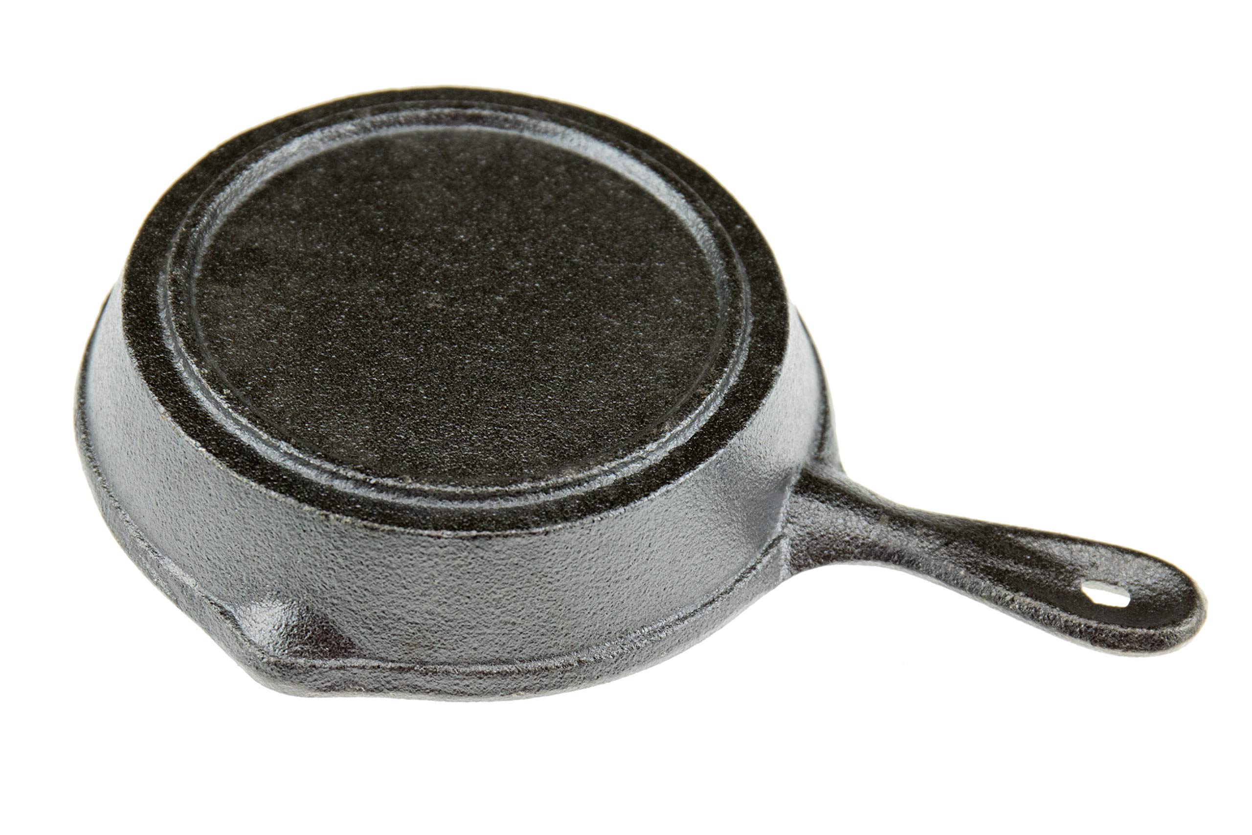 Heavy Duty Pre Seasoned Mini Cast Iron Skillet Set of 3, Oven Safe Cooker, Black
