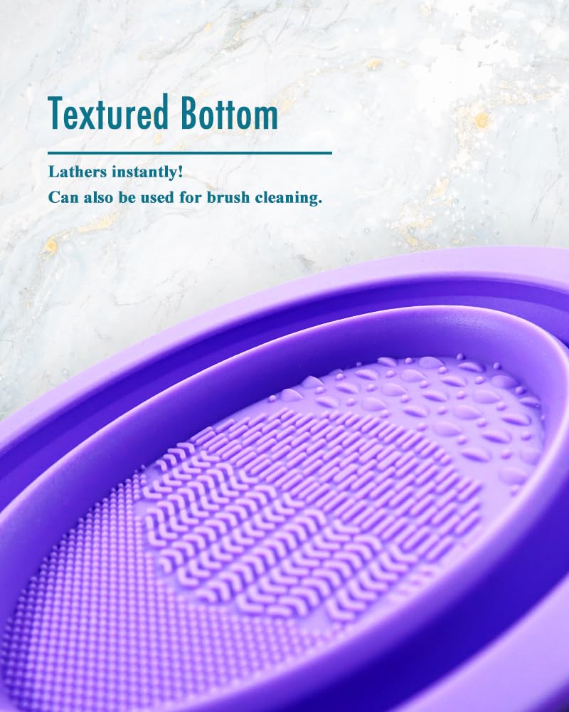 Freetune Collapsible Shaving Bowl - Silicone Rubber Multi Purpose Portable Bowl - Pocket Size, Easy to Carry, Durable, Flexible