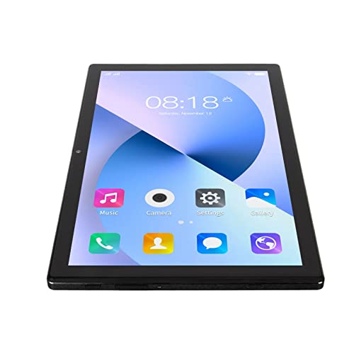 fannay Tablet, 10inch 8MP 24MP Dual Camera 128GB ROM Dual Speaker 100-240V US Plug WiFi Computer Tablet WiFi 8GB RAM for Office (Black)
