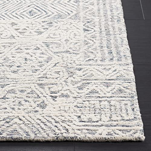 Safavieh Abstract Collection Area Rug - 8' x 10', Grey & Ivory, Handmade Wool, Ideal for High Traffic Areas in Living Room, Bedroom (ABT225F)