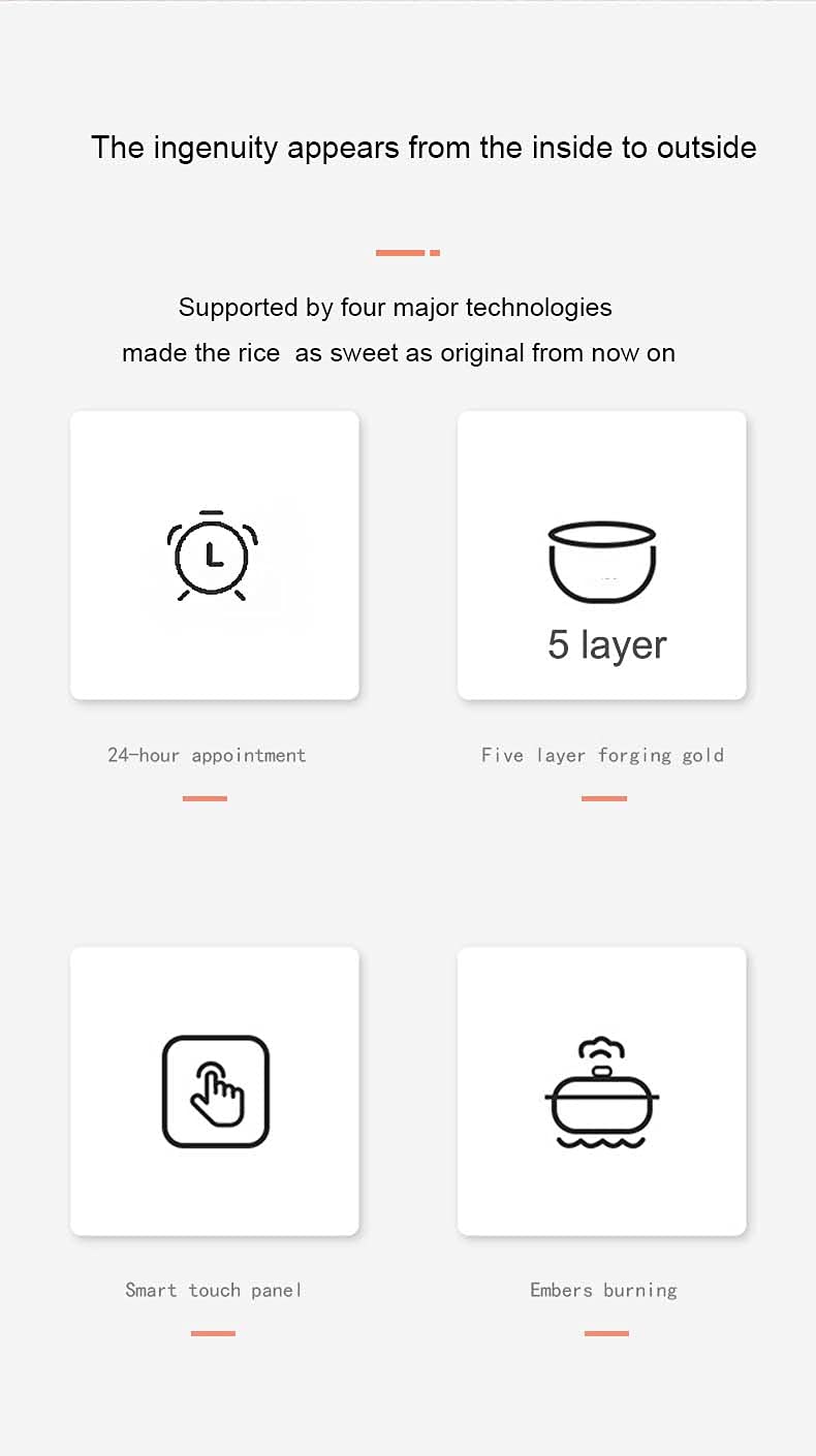 GUANGZHIAN 1.0 L Rice Cooker, Medium Size Cooker for 3-5 People, Multi Food Steamer, 24 Hours Preset, Portable Electric Rice Cooker 4 Cups (Uncooked), White