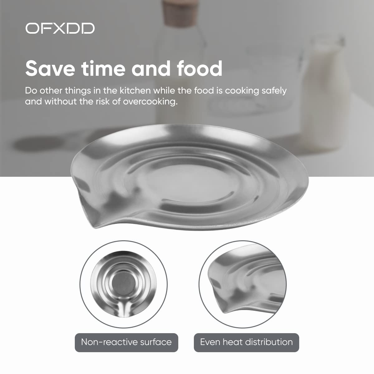 Pot Minder - Boil Over Preventer Disc - Stainless Steel Pot Watcher Disc for Stopper to Safeguard Your Cooking with Boil Control Technology, for Milk, Pack of 2, OFXDD