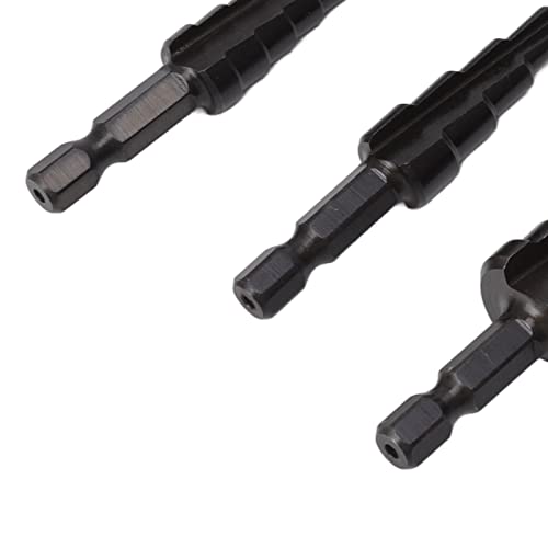 Hex Handle Step Drill Bit, Heat Treatment Step Drill Bit Non Slip for Metal