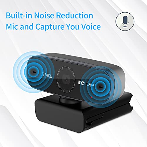 JETAKu Autofocus 60Fps Webcam with Microphone - Adjustable PC Camera for Streaming, Video Calling and Recording Full HD Web Camera Plug and Play Compatible with Windows/Android/Google/Mac