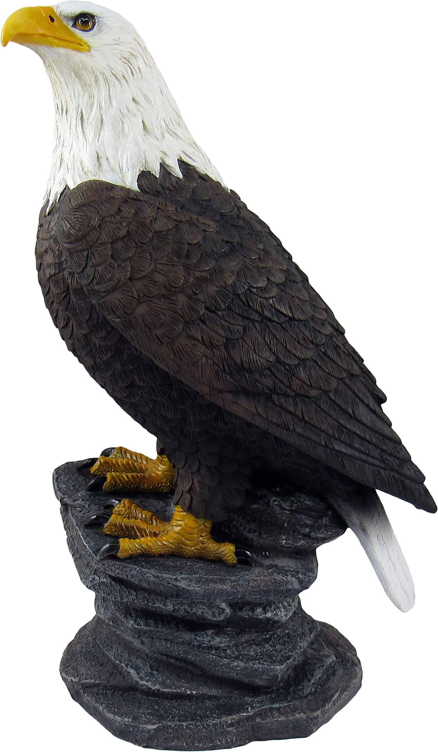 DWK - Liberty - Majestic American Bald Eagle on Rock Desk Statue Figurine Patriotic Sculpture USA Freedom Office Bookshelf Tabletop Home Decor Accent, 9-inch…