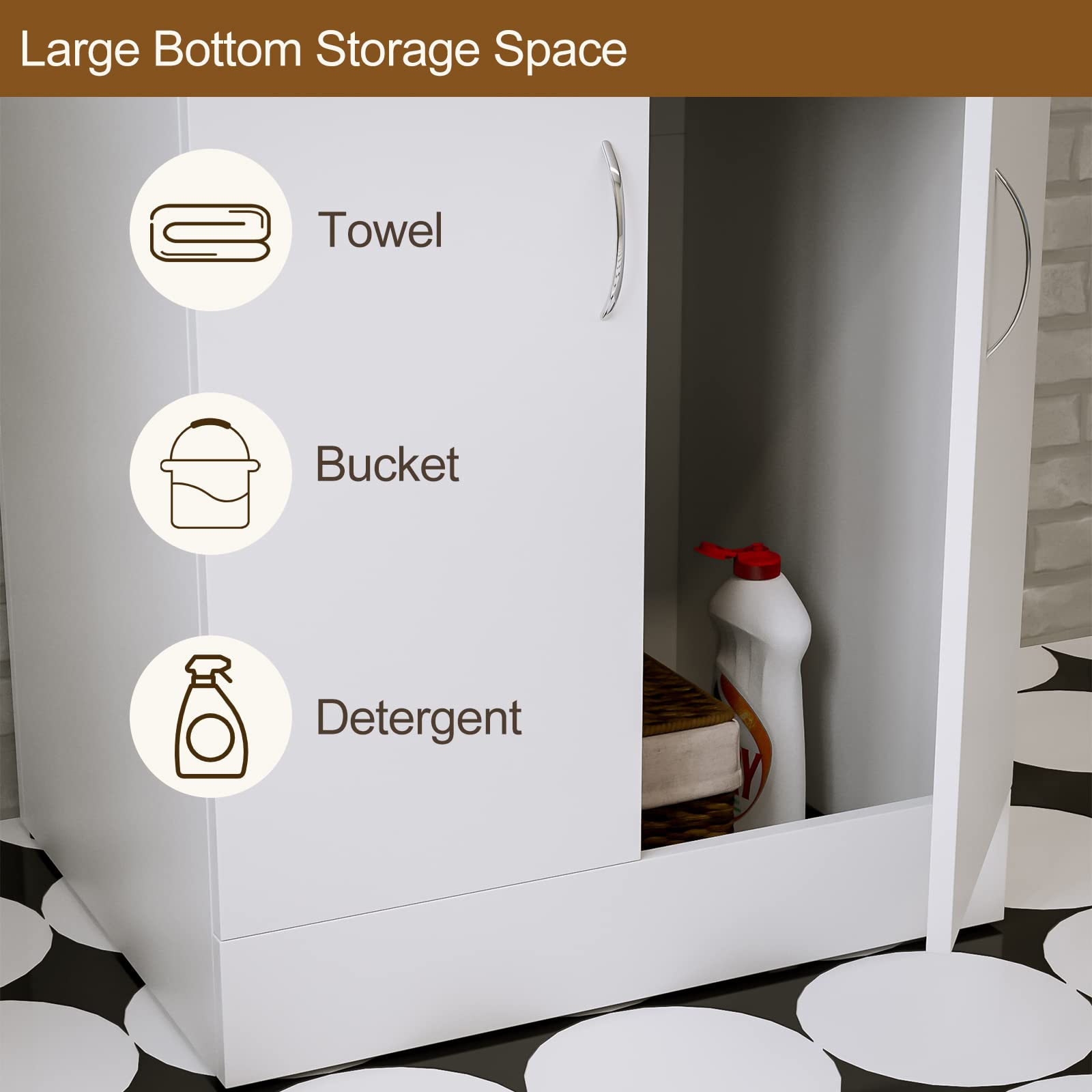 Paddie White Shampoo Backwash Station for Salons, Salon Station with Shampoo Bowl, Suitable Height match with Shampoo Chair
