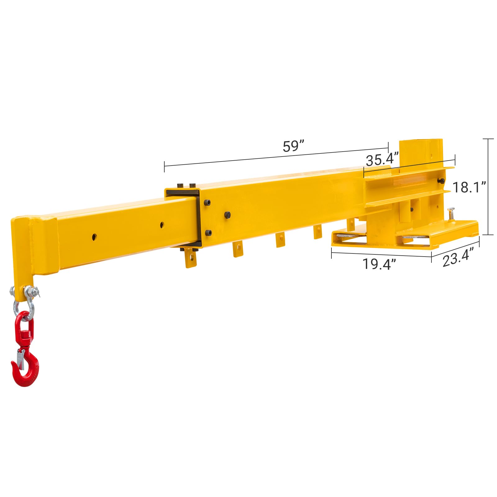 PioneerWorks Forklift Mobile Crane, 83"-149" Adjustable Forklift Mobile Crane Manual Telescopes, 6000Lbs/3T Forklift Mobile Crane, for Warehouse, Factories, Construction