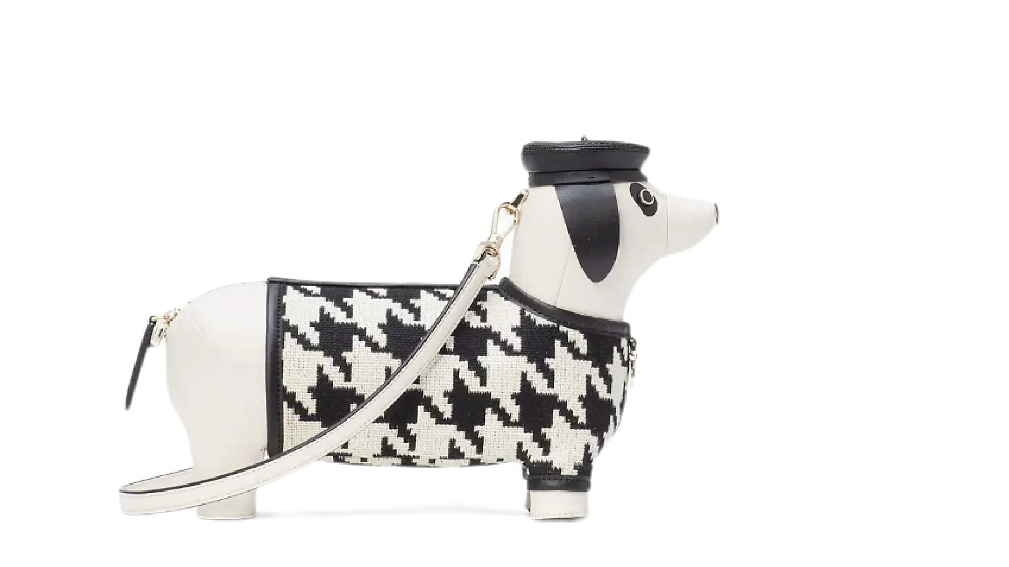 Kate Spade New York Claude Dachshund Houndstooth Crossbody (Houndstooth)