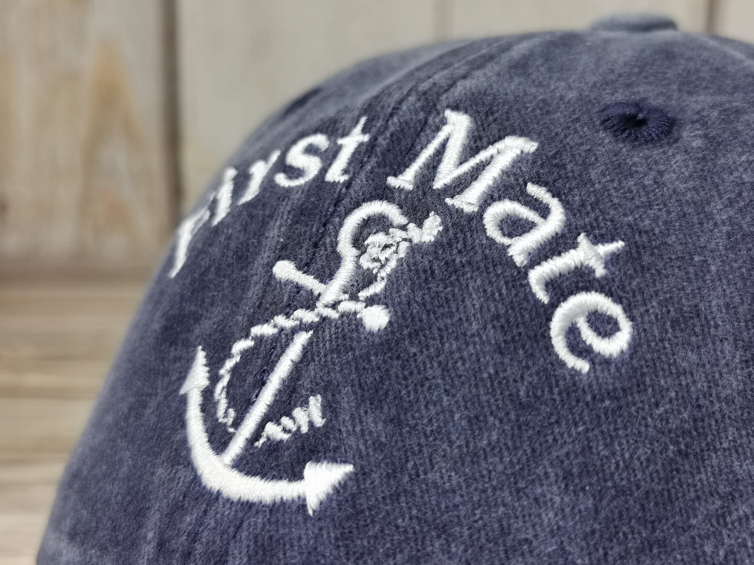 Enodtter First Mate Hat for Men Women, Boating Navy Gift, Embroidered Washed Blue Denim Dad Hat, Adjustable Embroidery Trucker Hats