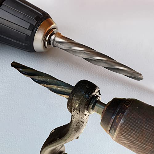 Lichamp 4 Piece Reamers Set for Metal, Taper Reamer Drill Bit for Steel for 3/8 1/2 5/8 3/4 inches Hole M2 HSS Chucking Bridge Steel Reamers