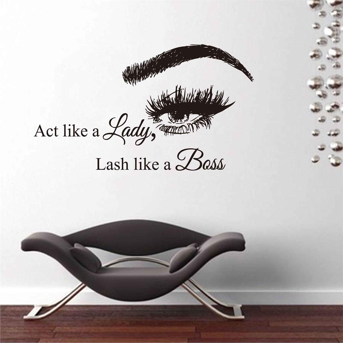 DXLING Beauty Salon Quote Wall Decal Stickers Make Up Store Home Decoration Murals LC705 (Black)
