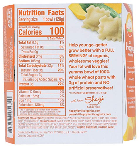 Happy Tot Organic Squash Ravioli, 4.5 Oz