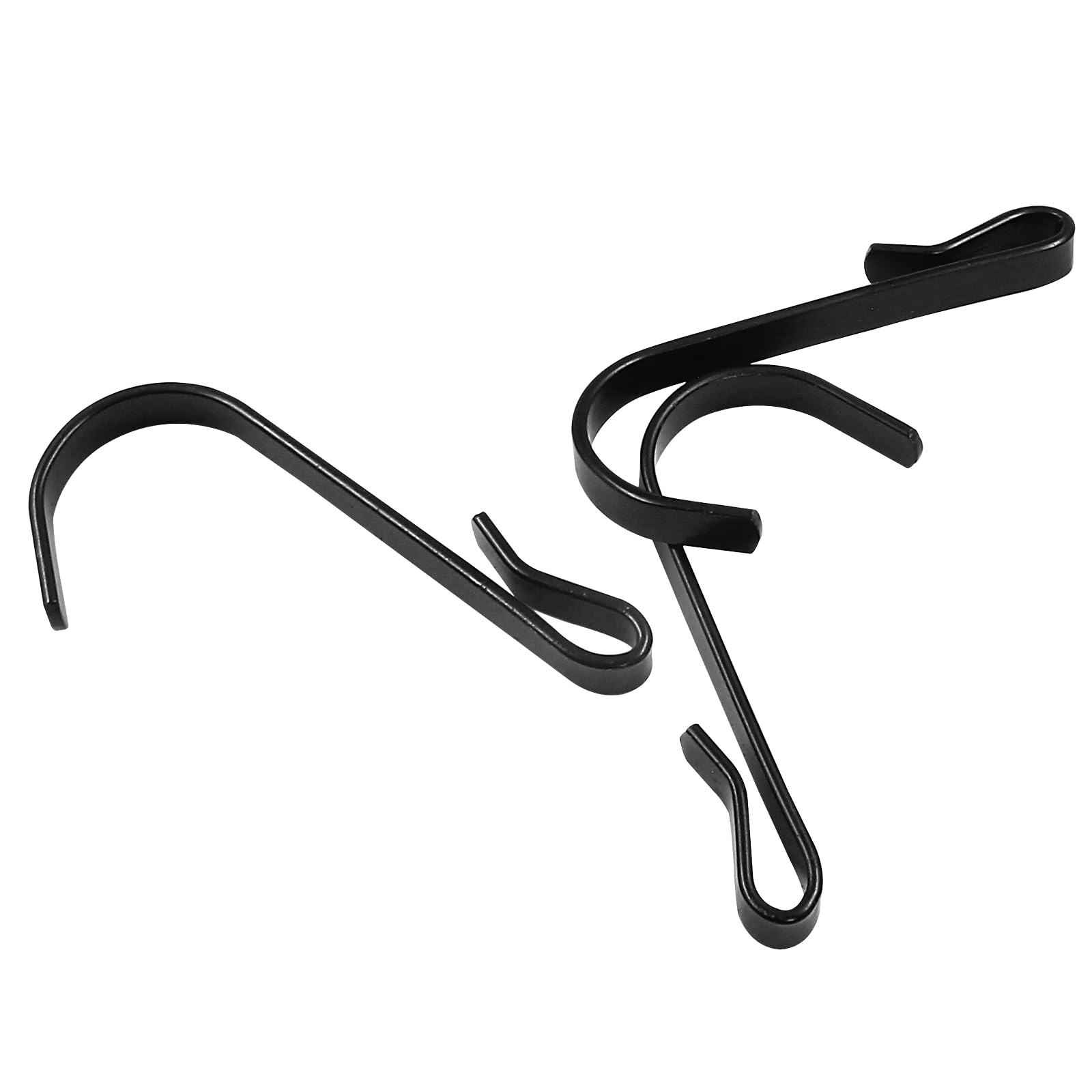 Piutouyar 20 Pack S Shaped Hanger Hooks, Black J Shaped Hook Stainless Steel Clip-on Hook Heavy Duty Hanging Hooks for Home Kitchen Bedroom