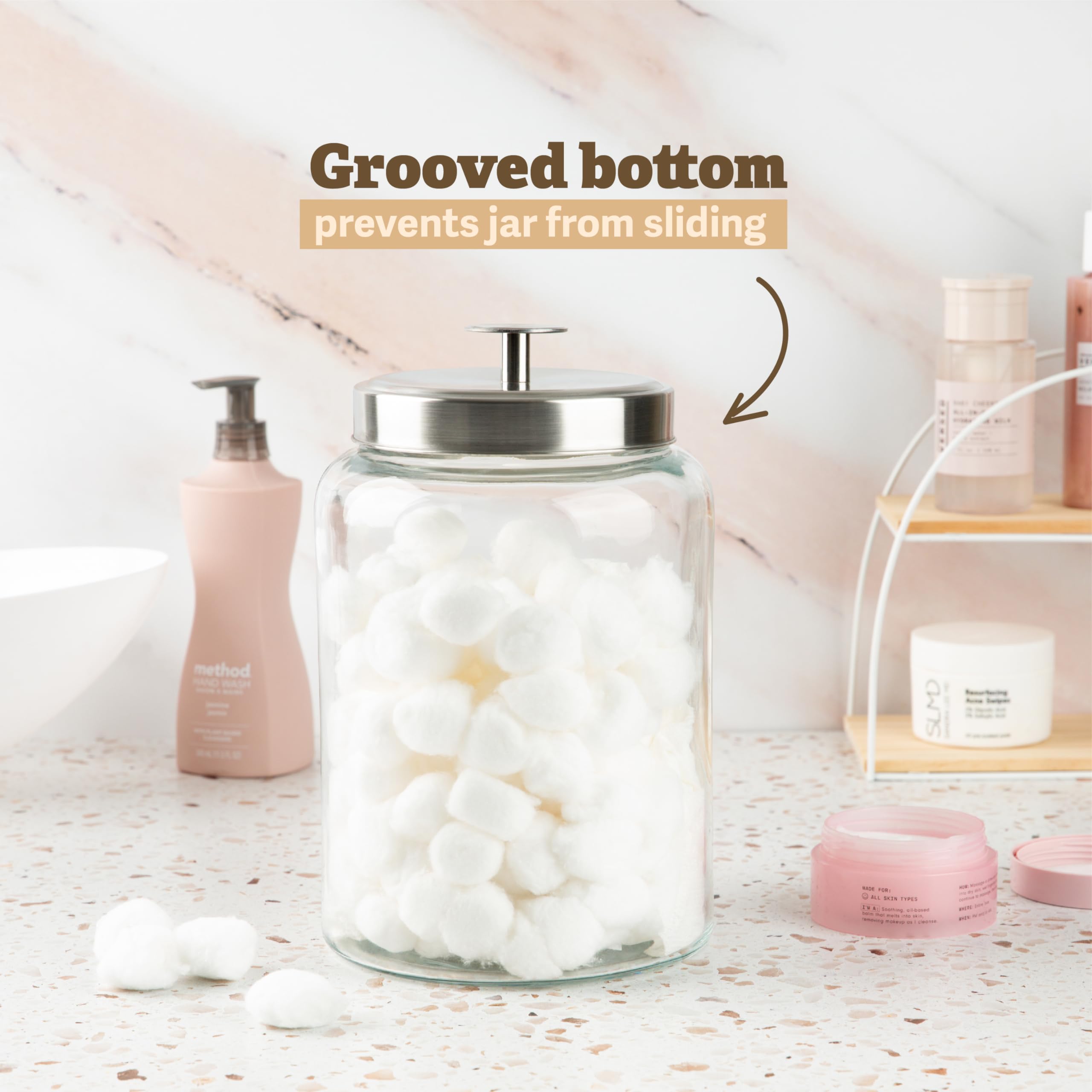 kitchentoolz Gallon Glass Jar for Laundry Detergent Pods and Powder Containers for Kitchen and Laundry Room Organization- Stainless Steel Airtight Lid - Pack of 1