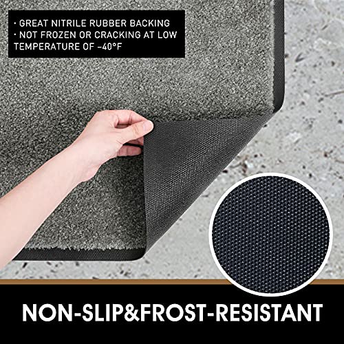 MATALL Home Entrance Door Mats - 29.5βx17β Washable Non-Slip Entryway Mat Inside Outside Welcome Mat for Front Door, Back Door, Patio, House Entry, Grey