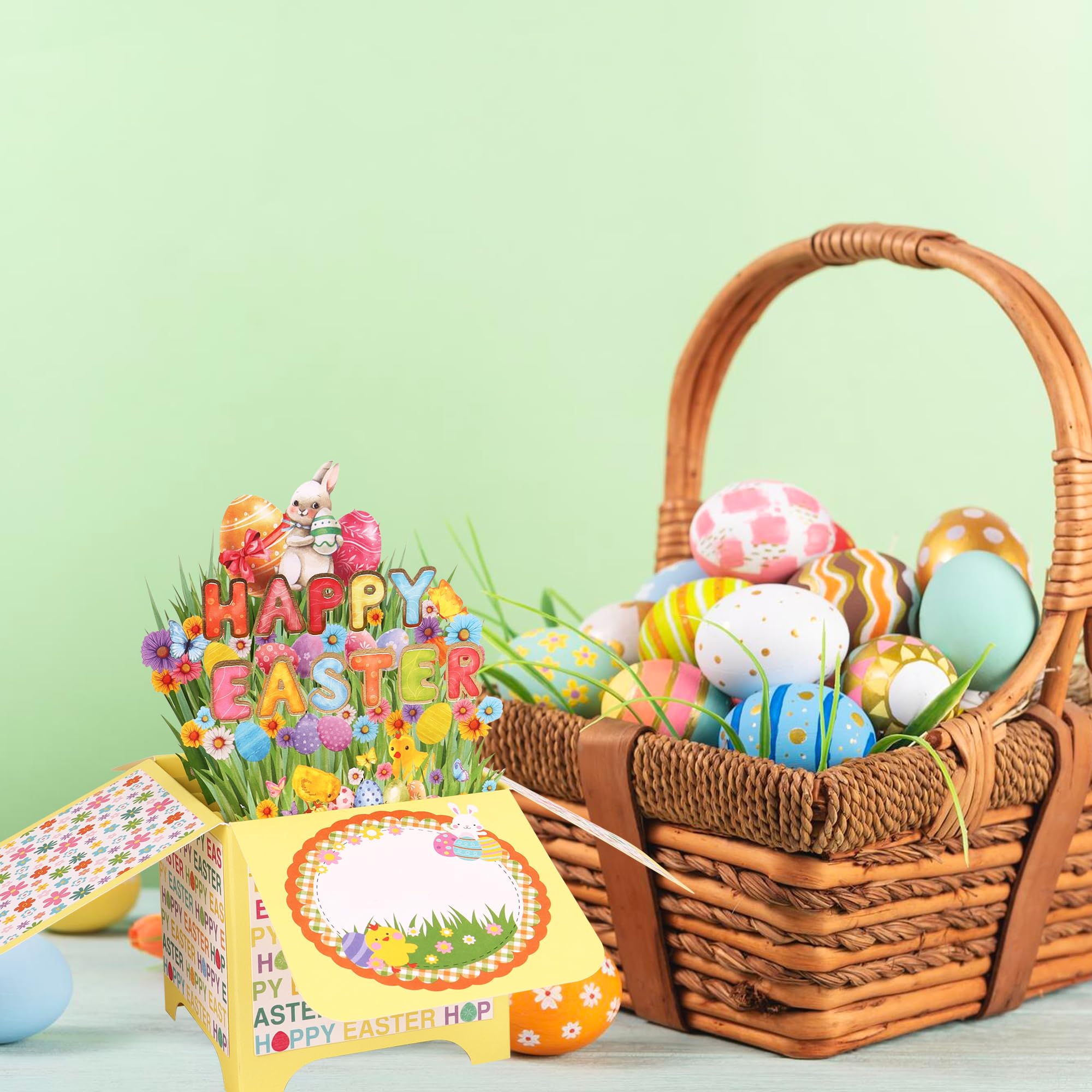 Giiffu Pop Up Easter Card, Happy Easter 3D Card for Kids with Note Card and Envelope, a delightful surprise Easter greeting card for Kids,Children,Family and Friends