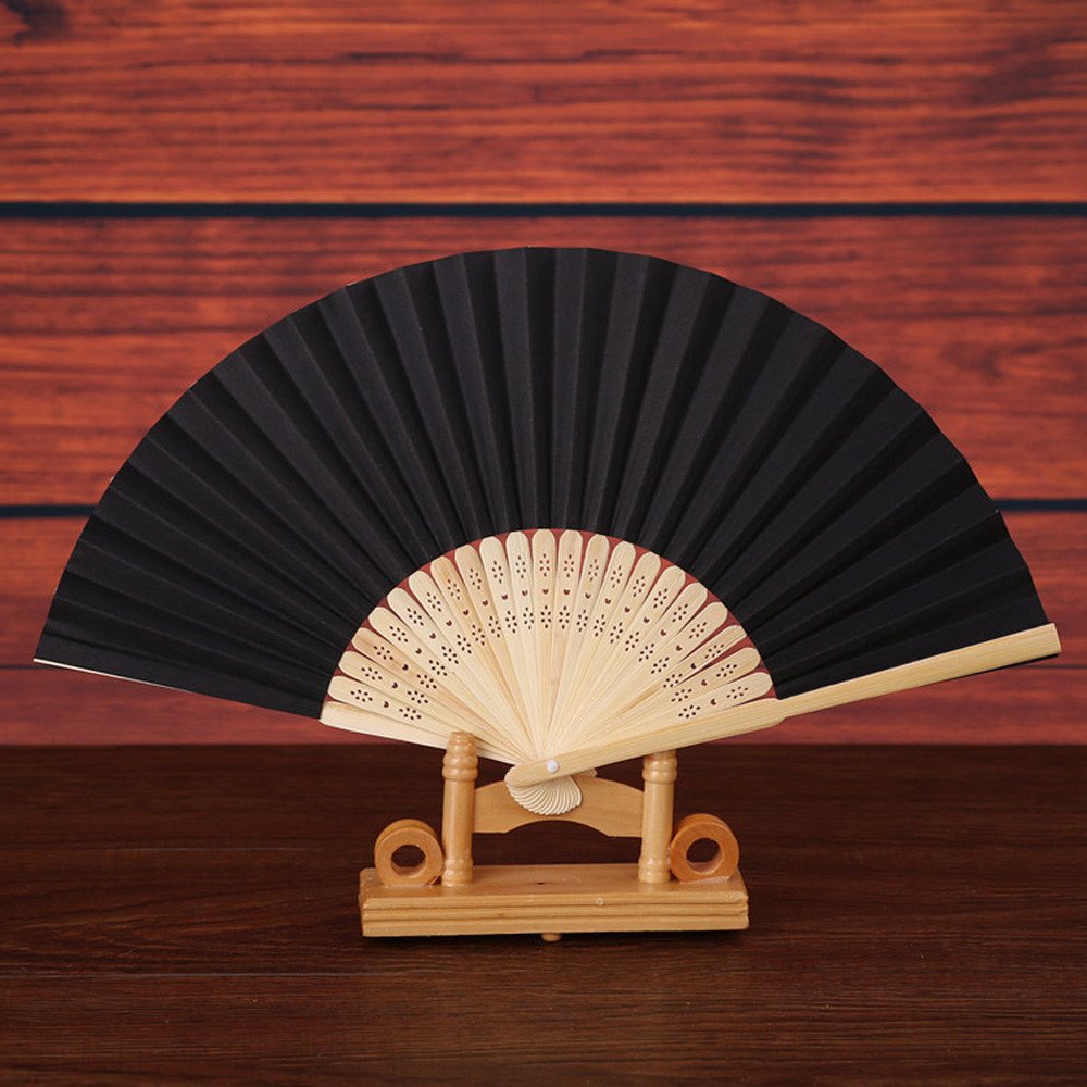 Kavolet New Pattern Folding Dance Wedding Party Lace Silk Folding Hand Held Solid Color Fan for The Show Craft Props Home Practical Gift (Color : Pink)