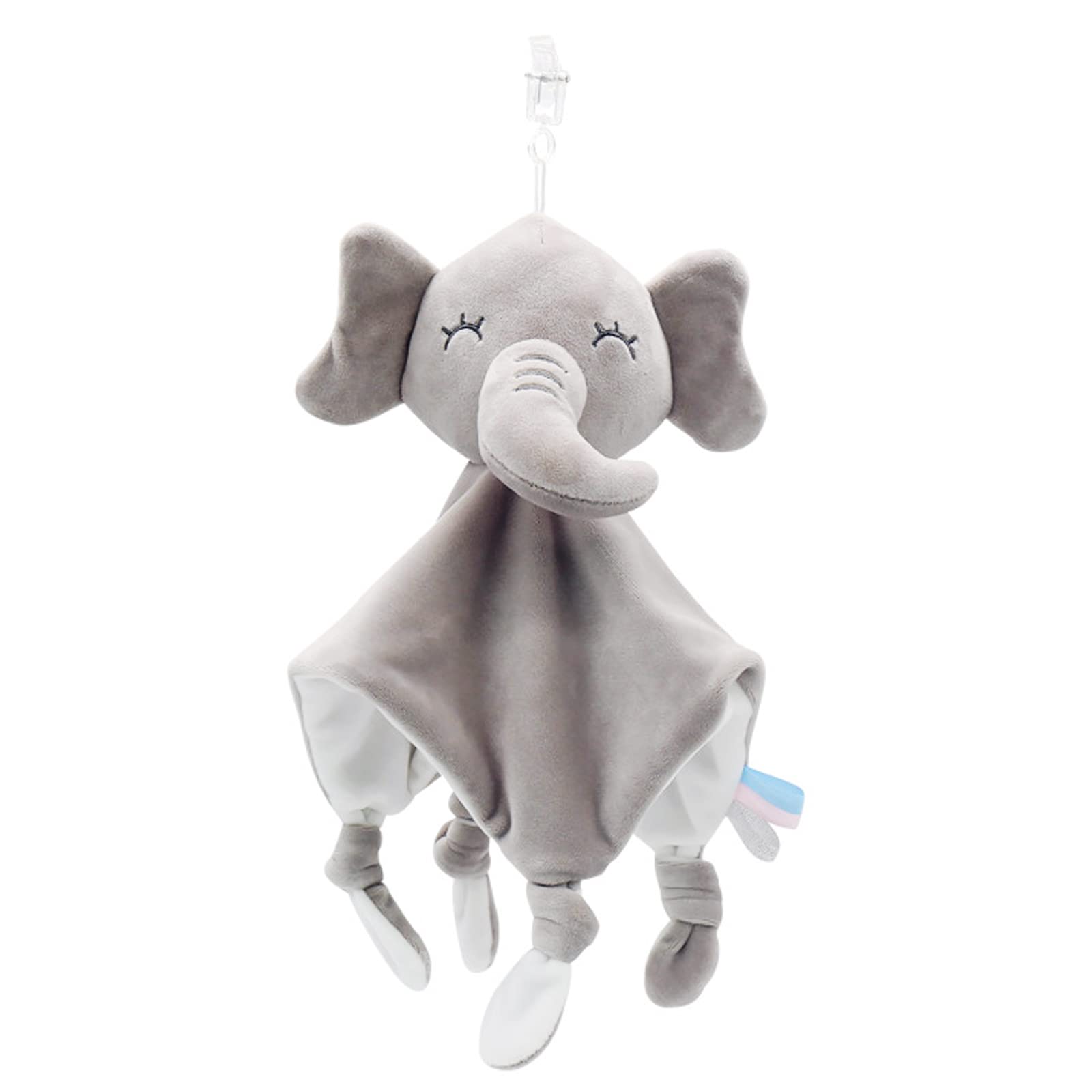 LEBOCADO Baby Security Blanket Soft Minky Dot Fabric Lovey Blanket with Lovely Animal Pattern Backing, Stuffed Plush Cuddle Newborn Blankie (Soothing Towel - Elephant)…