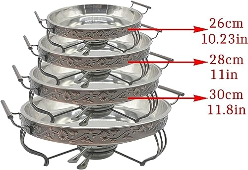 Stainless Steel Chafing Dish Alcohol Oven, Commercial Non Stick Grill Plate Barbecue Fondue Cookware, for Caterings Parties Buffet Server Warming Tray