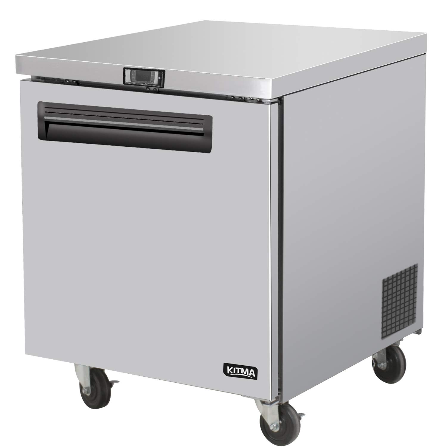 KITMA Commercial Single Door Undercounter Freezer 7 Cu. Ft Stainless Steel Worktop Freezer for Kitchen, 0°F - 8°F