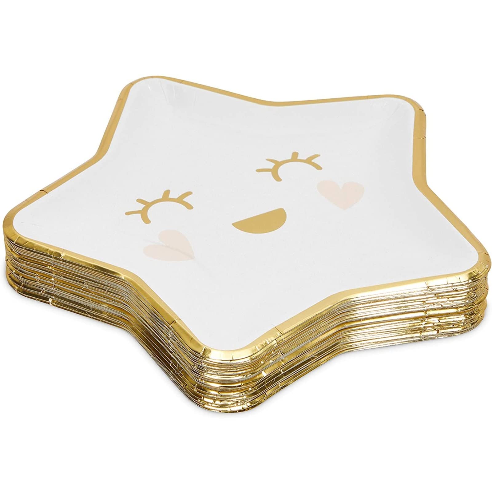 Sparkle and Bash 48-Pack Twinkle Little Star Paper Plates for Baby Shower, Gender Reveal Party (9 in)
