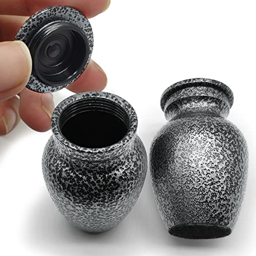 Small Urns for Human Ashes Keepsake - Mini Urn Set of 2, Exquisite Hand Engraved Sharing Tokens Urns to Remember Your Love One Lost - 2" Personal Tiny Ash Urn Ashes Holder for Adults w/Velvet Bag