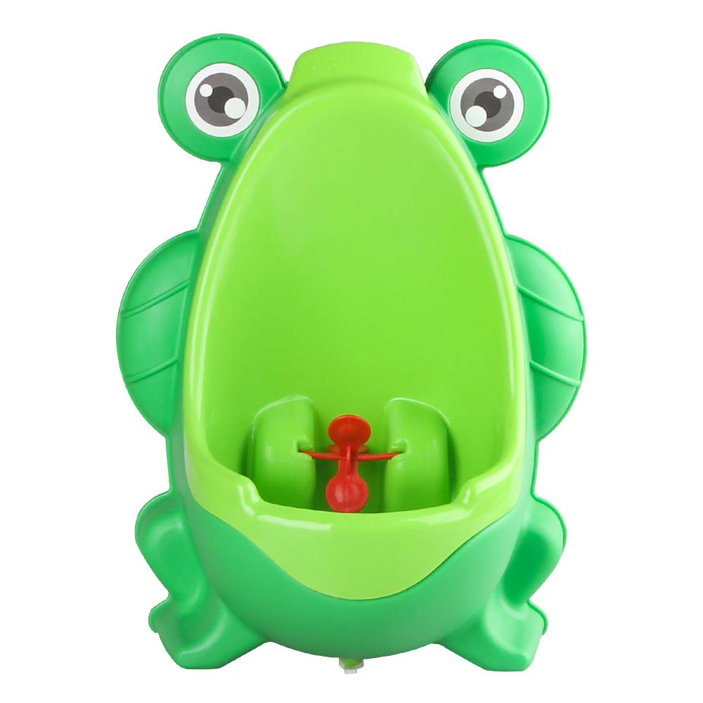 Frog Potty Training Urinal with Drain Tube for Boys Toddler, Tomorotec Kids Urinal Trainer with Funny Aiming Target Green