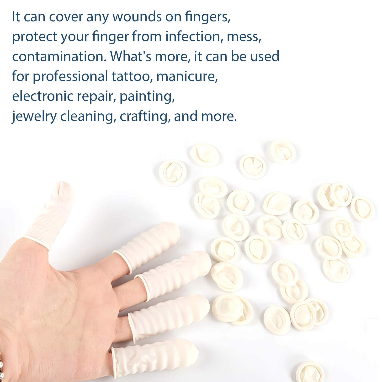 GreenLife® 100/300/500pcs General Finger Cots Finger Protector Finger Support Disposable Latex Nail Cover Durable High Elastic Anti Static Protect Sleeves Tool (100pcs)