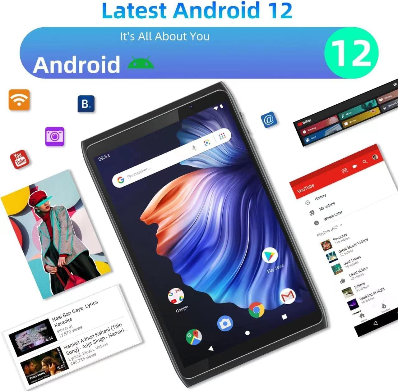 IWEGGO Tablet 10.1 inch Android 11 Tablets, 4GB RAM+64GB ROM, Quad-Core 1.6GHz Processor, Tablet FHD 1280x800 Display, 6000mAh Battery, Dual Camera Tablet