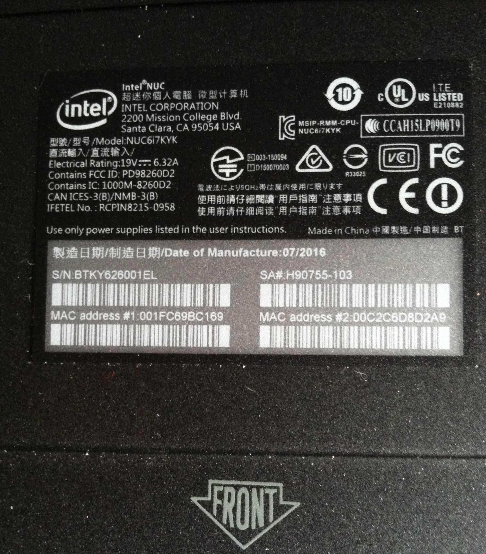 Intel NUC 6 Performance Kit (NUC6i7KYK) - Core i7, Add't Components Needed, 250GB, Windows 10, 8.1, 7