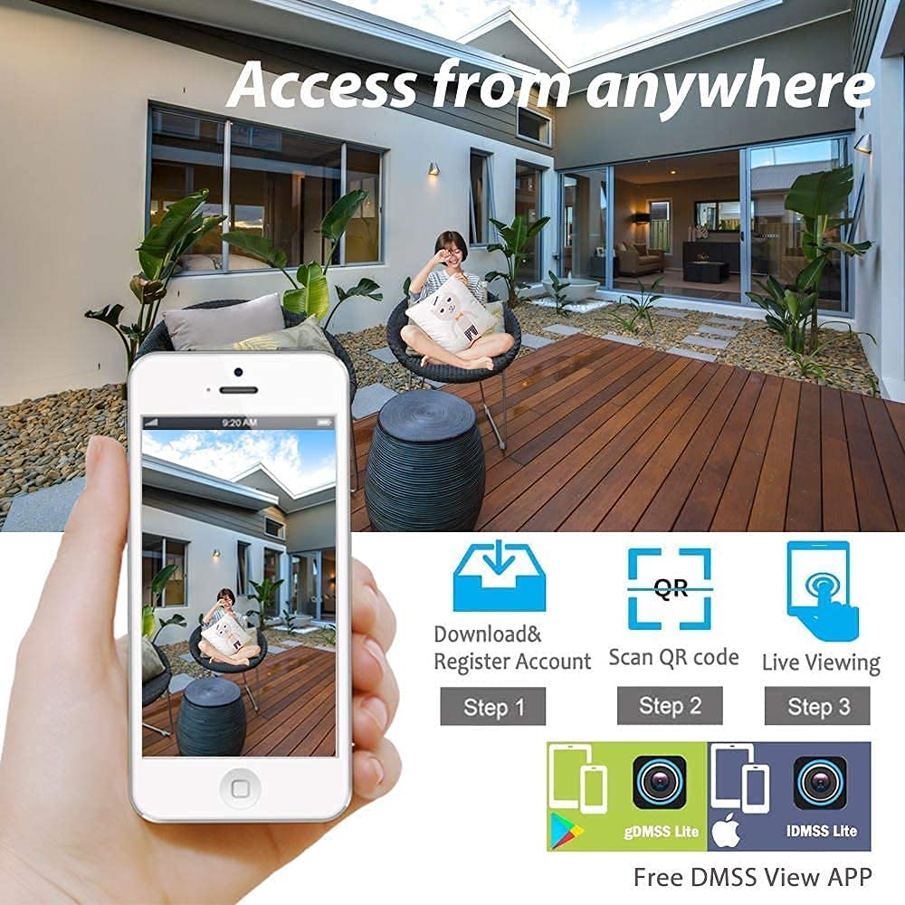 VALUCAM 6MP IP PoE Turret Camera Outdoor - 1/2.7β 0.002 Lux@F1.6 25fps Starlight, IVS Smart Detection Intrusion/Tripwire, Built-in Mic, 164ft IR Night Vision, Support SmartPSS & DMSS