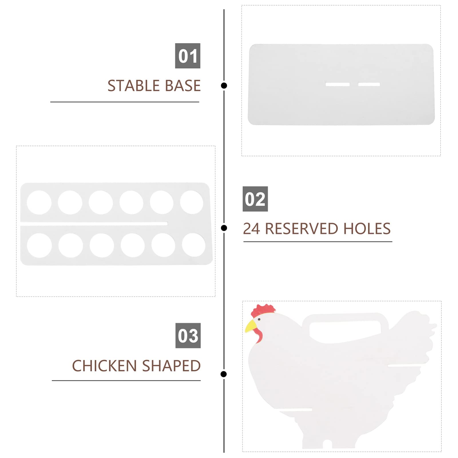 Hemoton 1pc Egg Rack Egg Tray for Refrigerator Wood Egg Tray Countertop Egg Dispenser Egg Dispenser for Refrigerator Decorative Tray Egg Stand Kitchen Supplies White Synthetic Wood Desktop