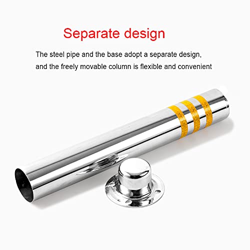 Parking Barrier Heavy Duty Parking Barrier Lockable Parking Space Lock Manual Parking Blocker,2 Pack Stainless Steel Parking Pile