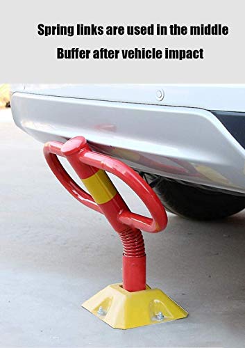 Parking Lock,Parking Barriers Lockable Metal Car Parking Lock Bezel,The Bezel and The Manual Parking Space-Saving,with Two Keys,As with a Reflecting Marker Bollard