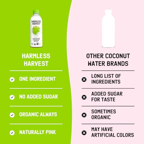 Harmless Harvest Organic Coconut Water Drink, Hydrate with Natural Electrolytes, No Sugar Added, Fair for Life Certified, Original Coconut Water 12 Fl Oz (Pack of 12)