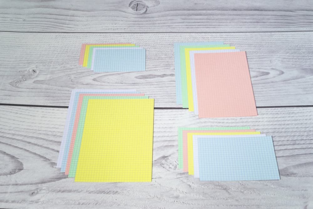 Exacompta - Ref 13219E - Bristol Squared Record Cards (Pack of 100) - A6 in Size, 205gsm Card, Compatible with Printers - Suitable for Exam Revision & Notes - Blue