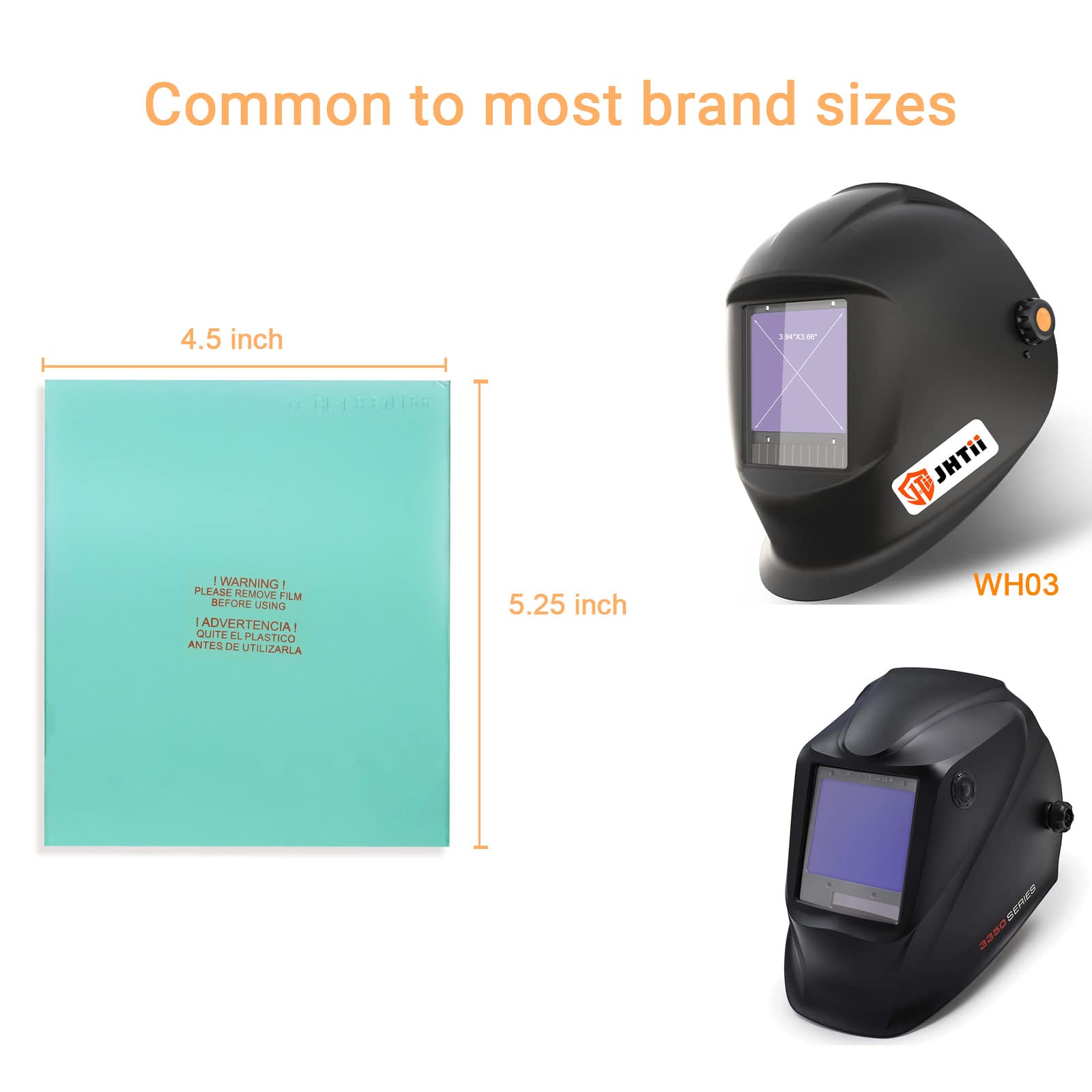 JHTii Welding Helmet Lens, 4.5"X5.25"X0.059" Welding Helmet Replacement Lens, 10 pcs Welding Protective Lens Replacement