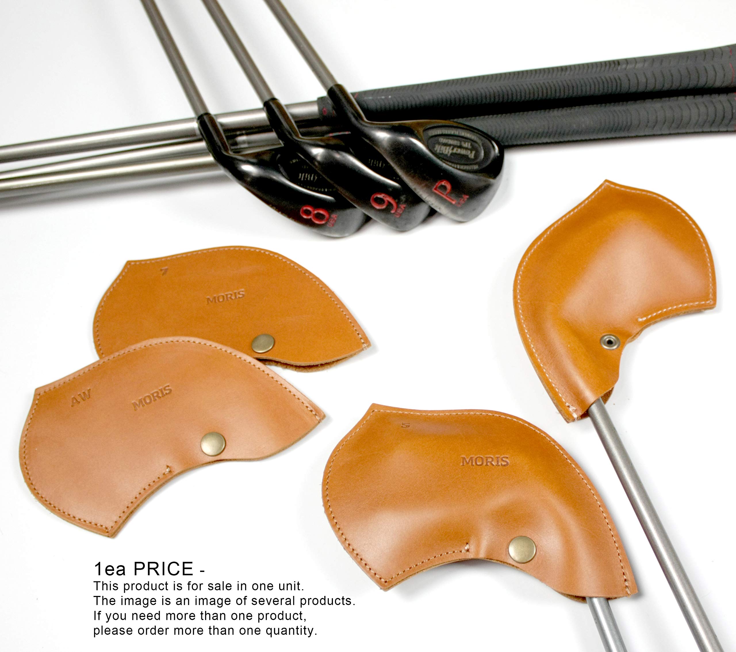 Golf club Head cover (1pcs) custom initial Wedge Iron Protective cowhide full grain Vegetable Leather Fit All Brands Titleist, Callaway, Ping, Taylormade, Cobra Etc. 1ea NOT SET. (CAMEL,, 16)