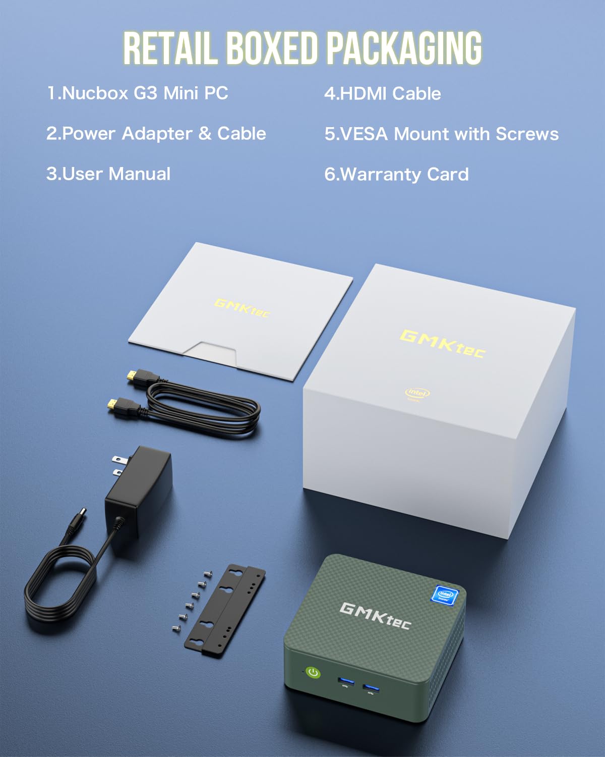 GMKtec Mini PC Preinstalled Windows 11 Pro 16GB RAM 512GB SSD, Micro Computers Intel N6005 (3.3GHz), Desktop Computer with 4K Triple Display, Dual LAN, WiFi6, BT5.2, NucBox7 for Office/Home/Business