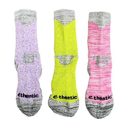 ethentic 3 Pairs Women's Multi Performance Cushion Cotton Athletic Outdoor Sports Hiking Socks (Large)