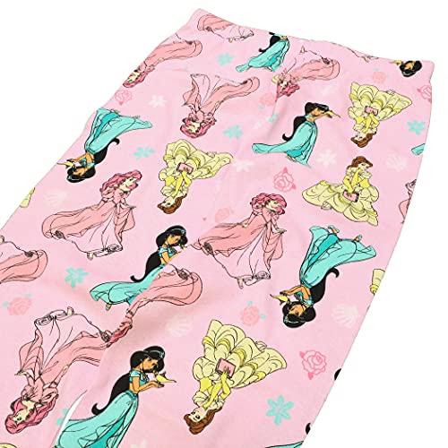 Disney Girls' Princess 6-Piece Snug-Fit Cotton Pajamas Set, DREAM BIG, 6