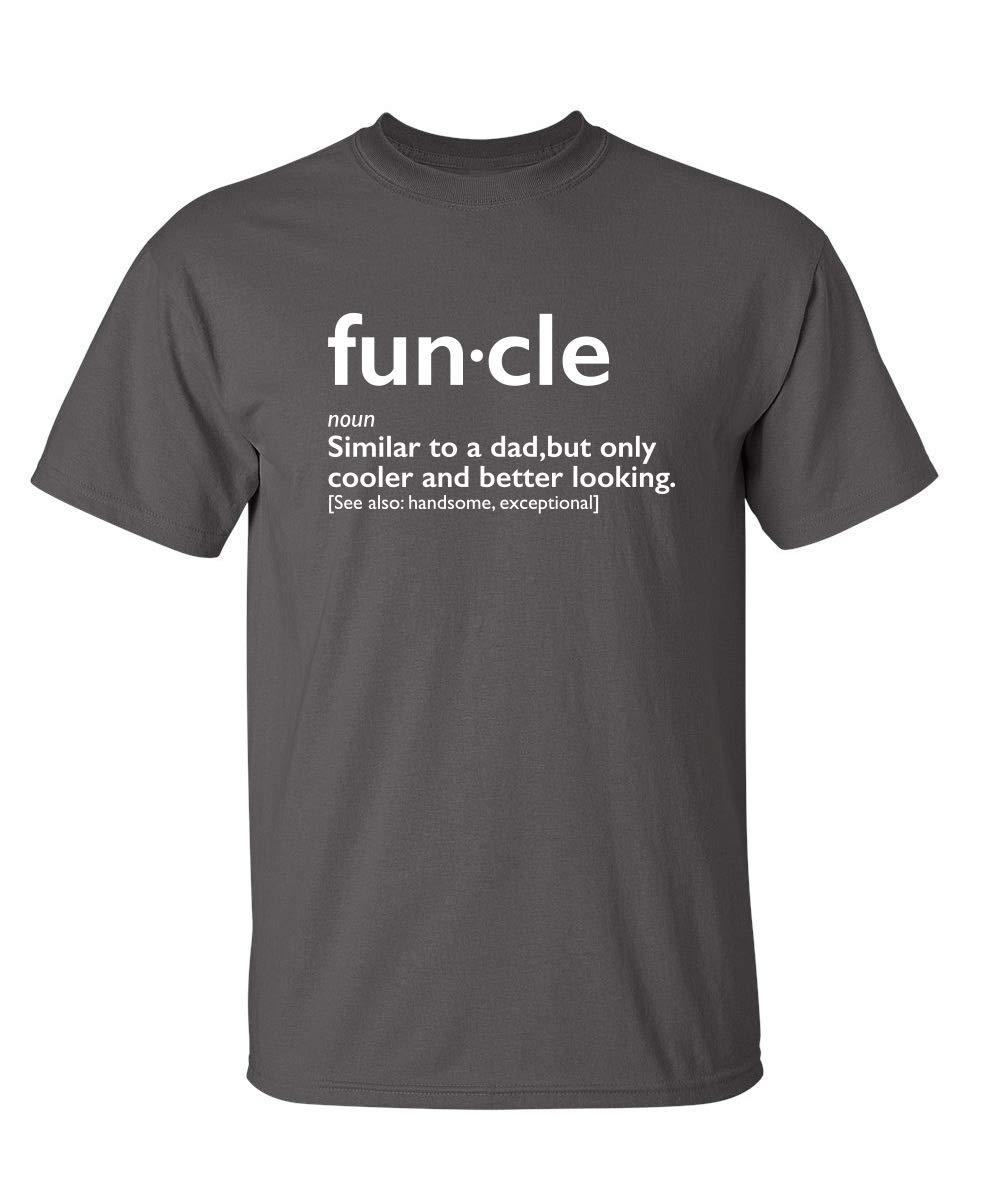 Funcle Gift for Uncle Graphic Novelty Funny T Shirt L Charcoal