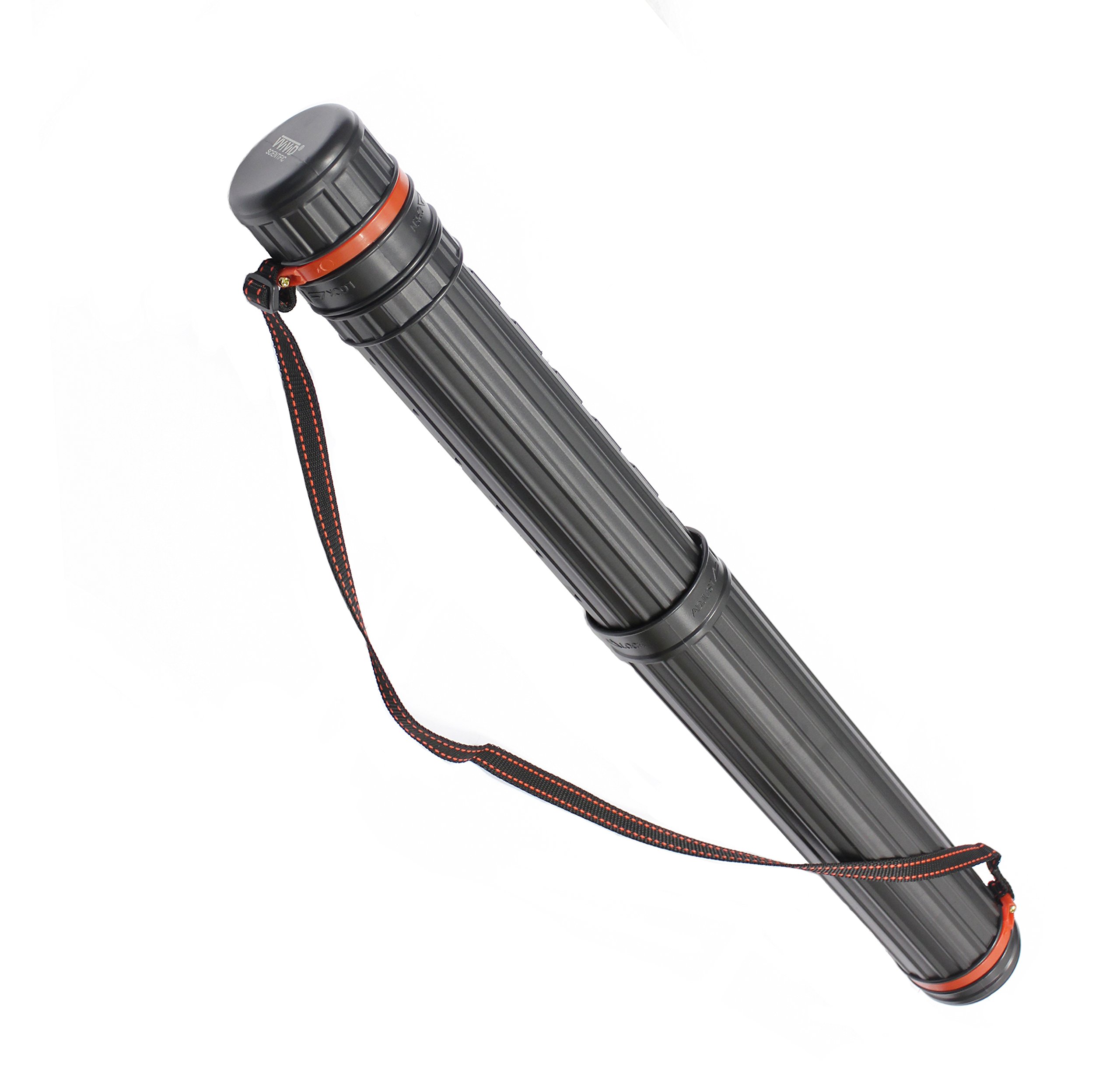 VViViD Extra Large Black Plastic Telescoping Transit Poster & Document Storage Tube w/Adjustable Nylon Carrying Strap (Medium (17.5" x 2.5"))