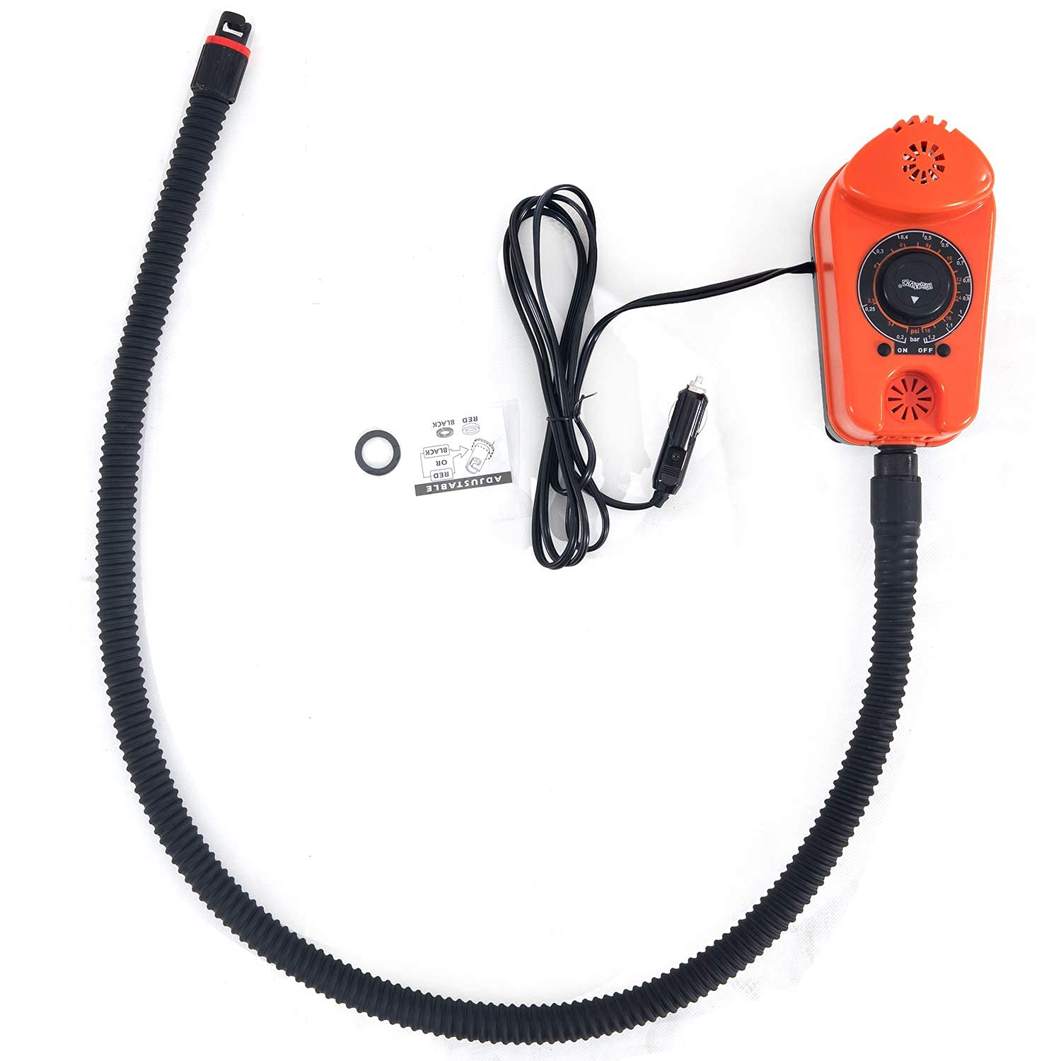 Freein Electric Air Pump Portable Quick-Fill DC Electric Air Pump for Inflate Dinghies and Sails, 12V DC, Air Flow 120 L/min