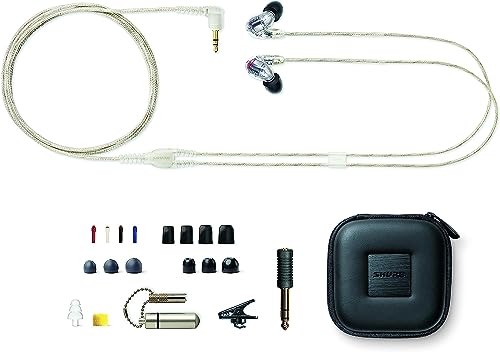Shure SE846 PRO Gen 2 Wired Sound Isolating Earphones, Secure in-Ear Earbuds, High-End Professional Sound, Hi-Def Four Drivers, Upgraded Sound Filters, Durable Quality, Customizable Frequency - Clear