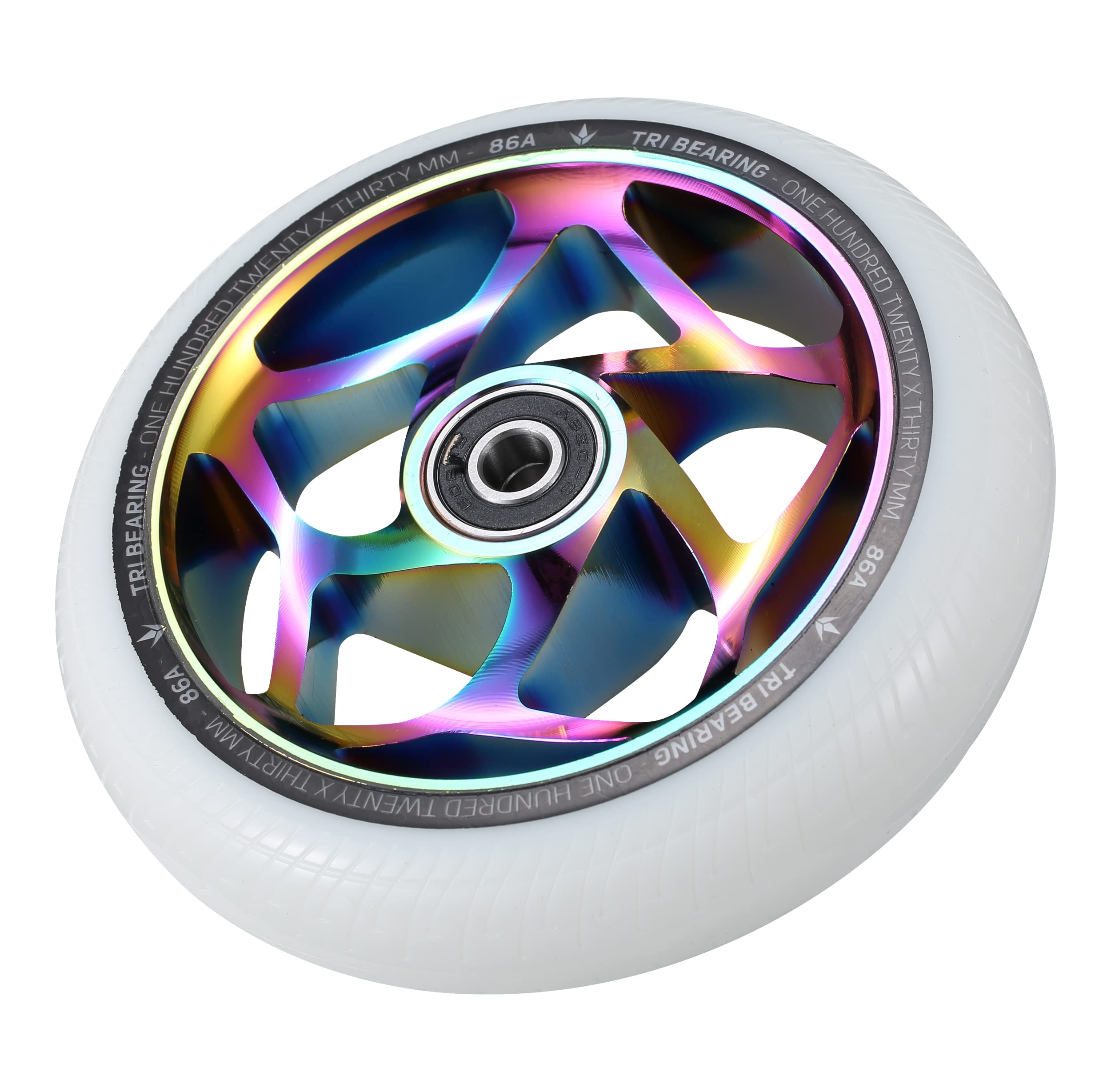 Envy Scooters 120mm/30mm TRI Bearing Wheels PAIR - Oil Slick/White